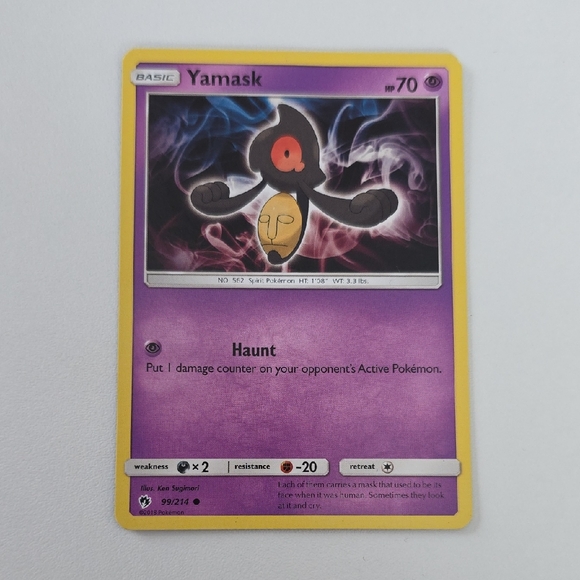 Pokemon | Toys | Pokemon Yamask Trading Card Yellow And Purple | Poshmark